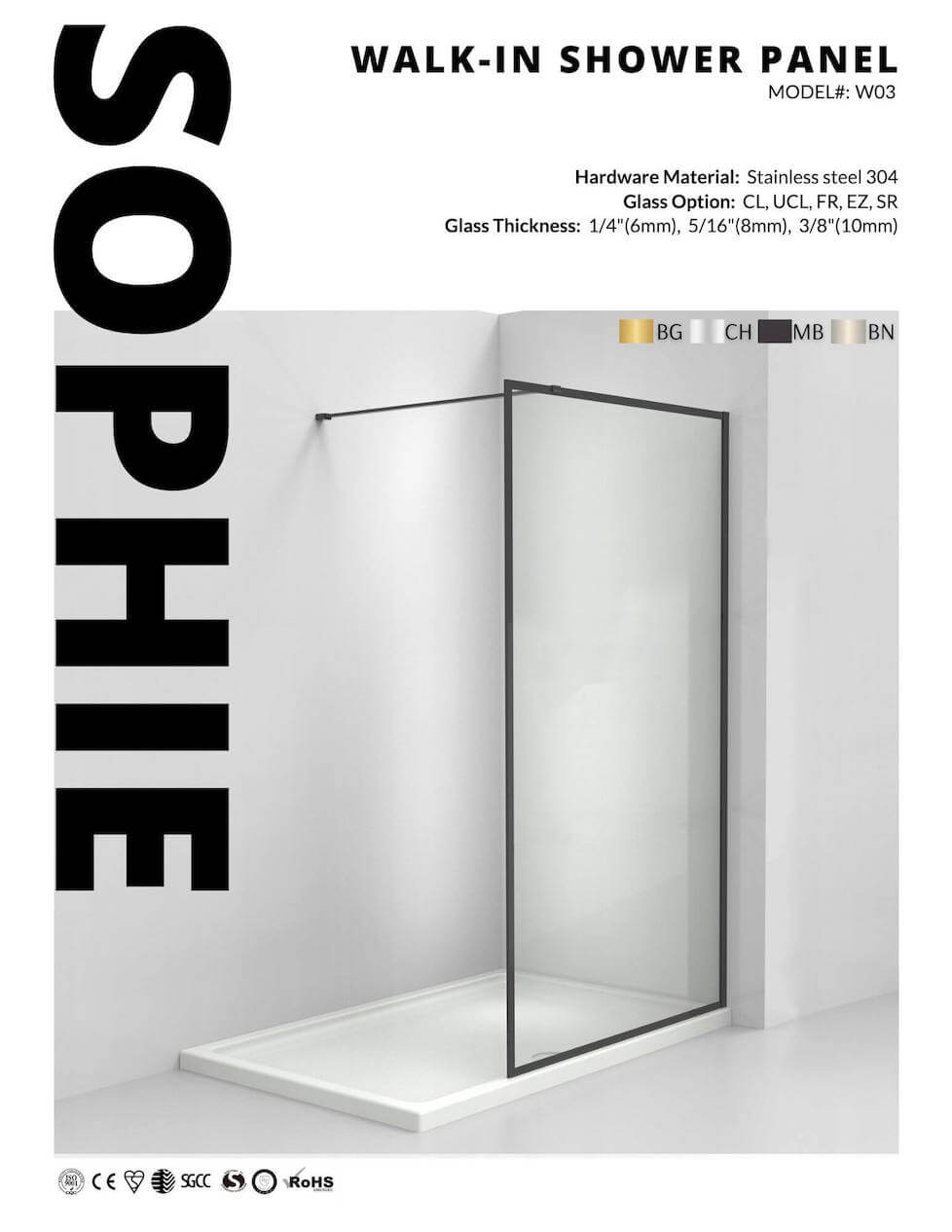 Sophie Walk-In Shower Panel - mugo bath