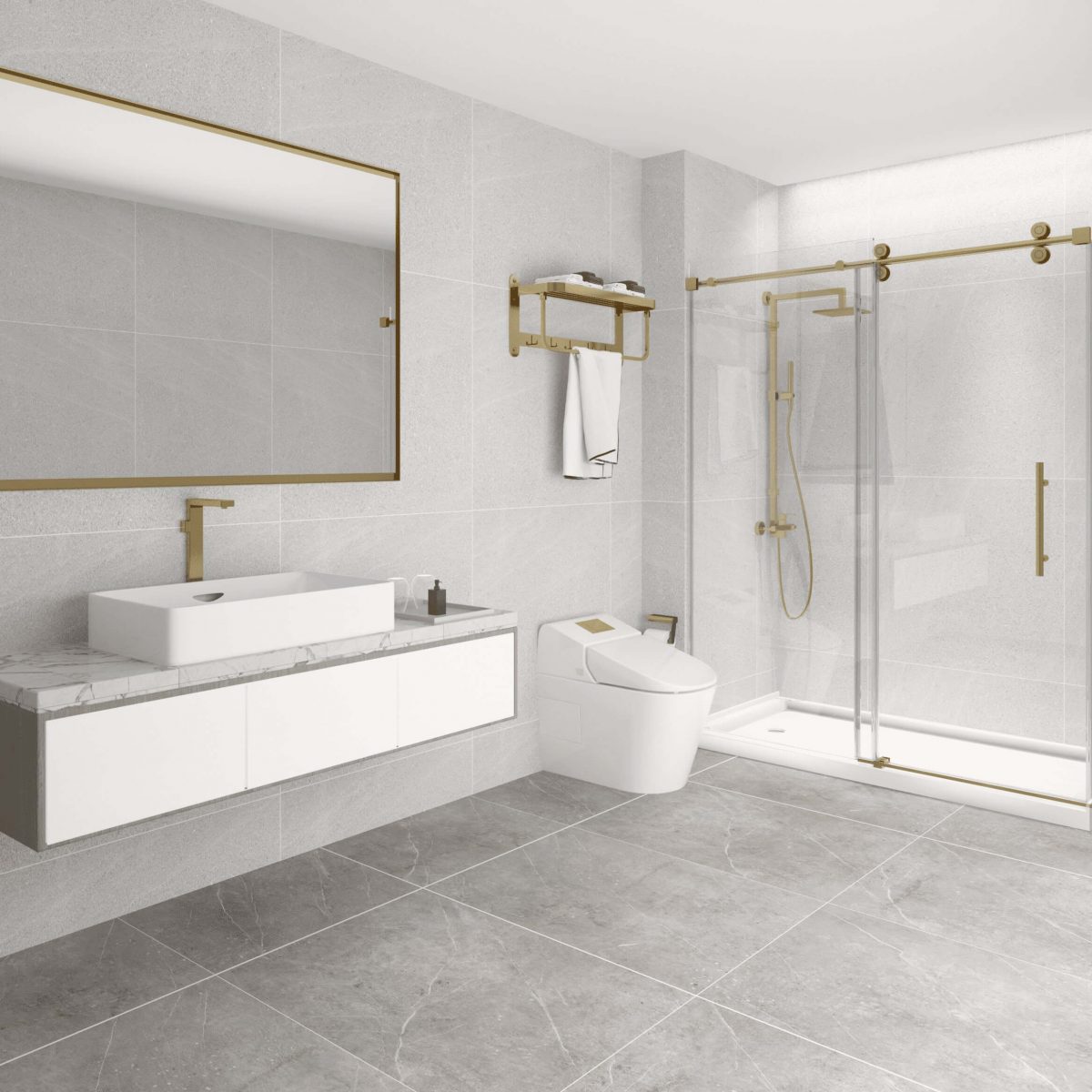 Brea Frameless Single Sliding Shower Door - mugo bath
