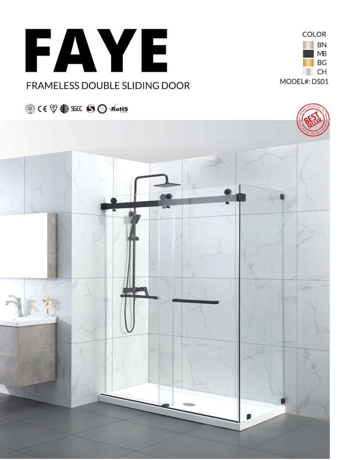 Sophie Walk-In Shower Panel - mugo bath