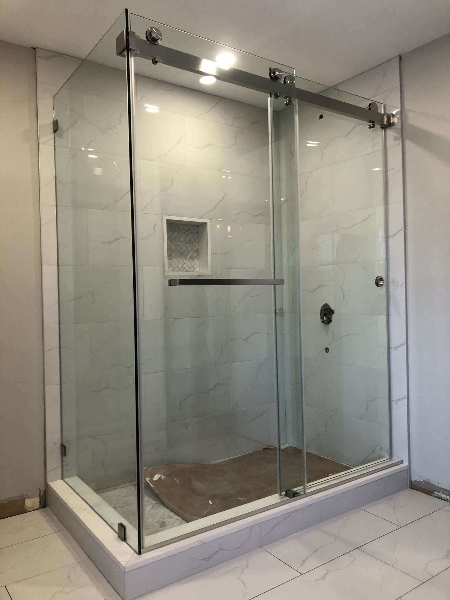Faye Side Panel For Double Slide Corner Shower Door - mugo bath